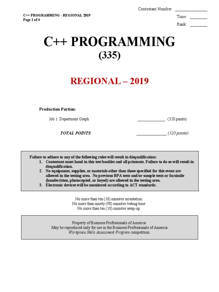 335 - C++ Programming - R - 2019 | PDF