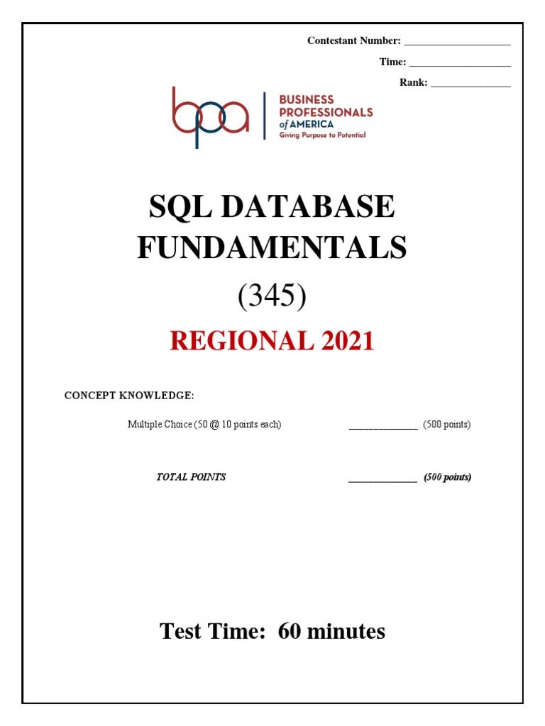 345 - SQL Database Fundamentals - R - 2021 | PDF 345 - SQL Database Fundamentals - R - 2021 | PDF
