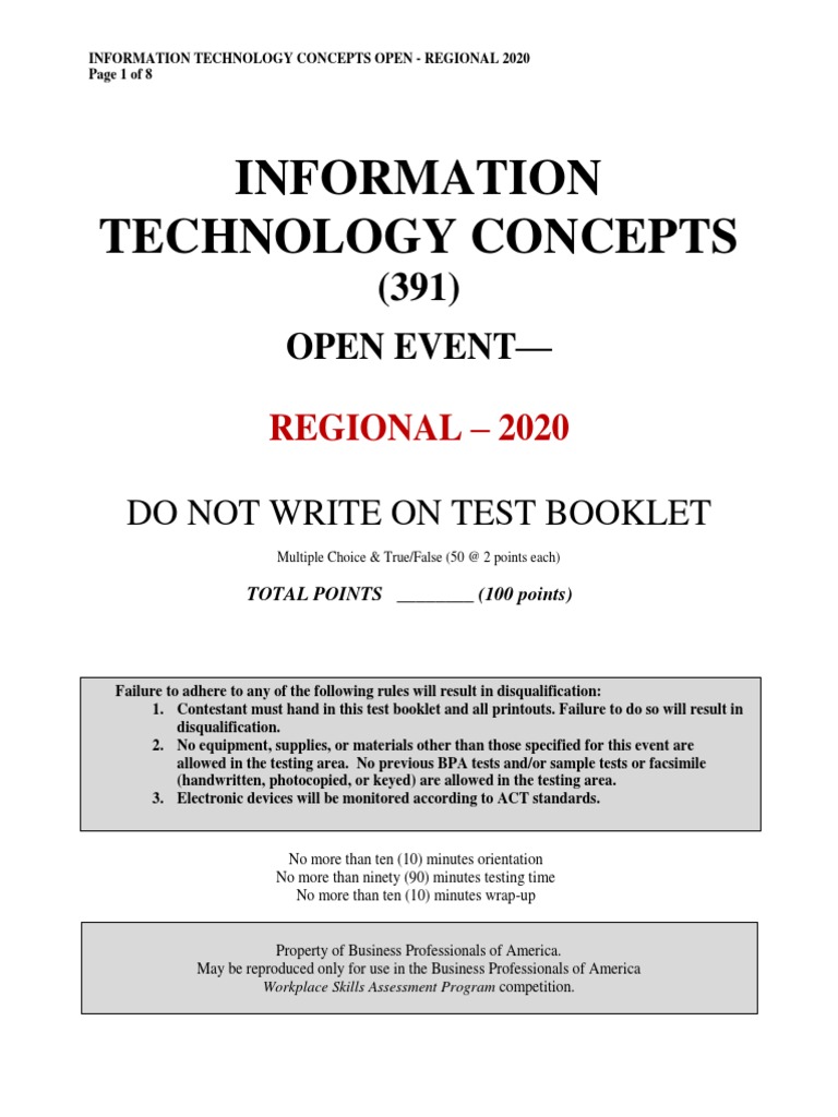 391 - Information Technology Concepts (Open) - R - 2020 | PDF