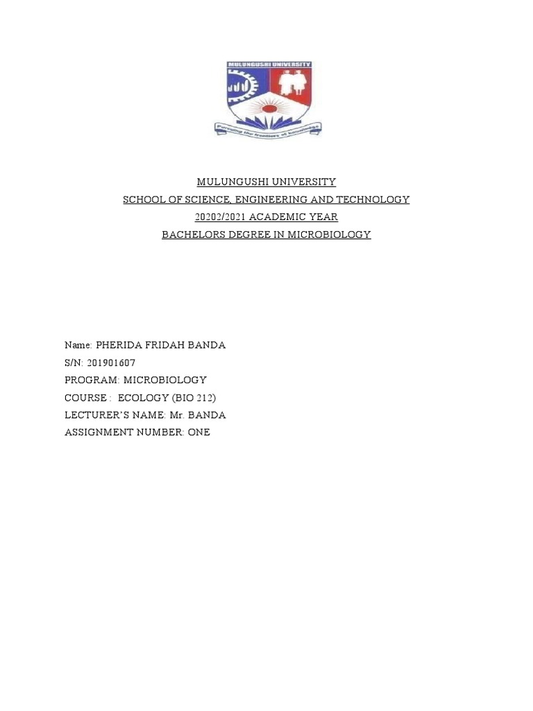 Ecology Assignment | PDF | Ecological Niche | Ecosystem