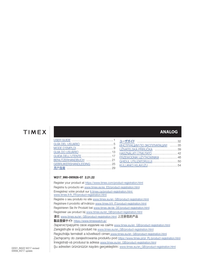 W-217 Indiglo tw2p95500 | PDF | Reloj | Hora