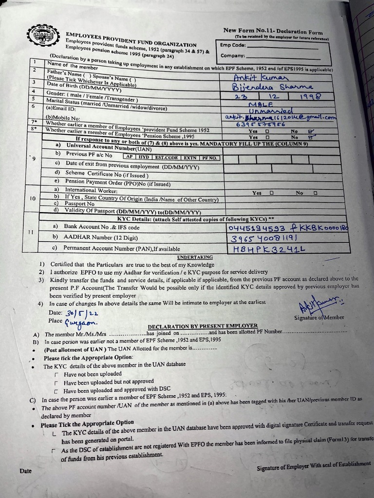 Form 11 | PDF | Retirement | Pension