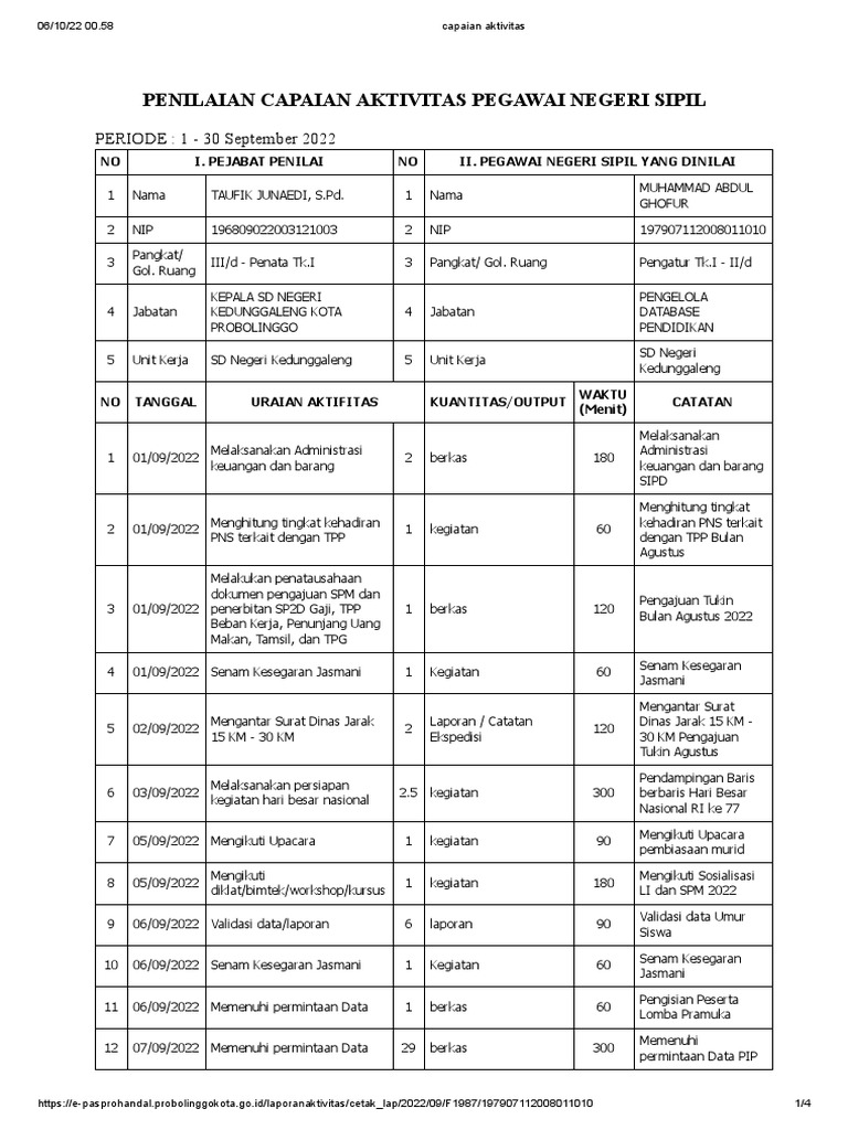 AKTIVITAS PENGAWAS DATABASE PENDIDIKAN | PDF