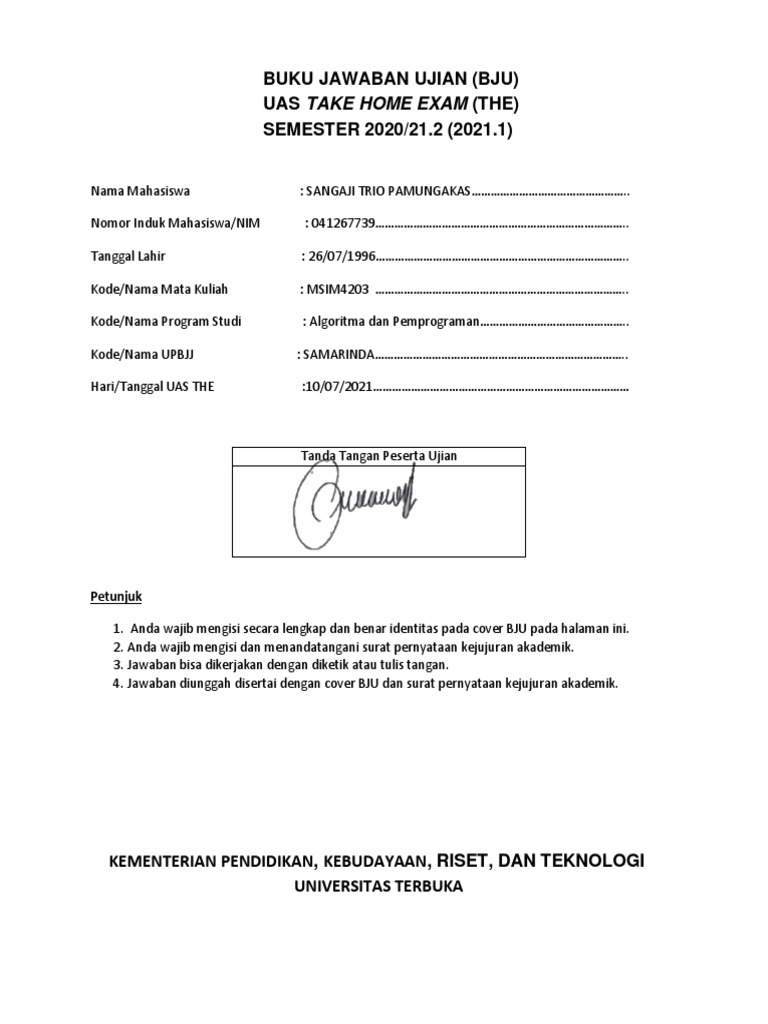 Msim4203 Algoritma Dan Pemrograman Sangaji Trio Pamungkas PDF | PDF