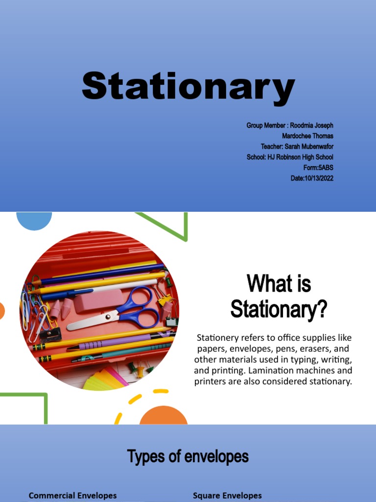 Full Presentation On Stationary | PDF