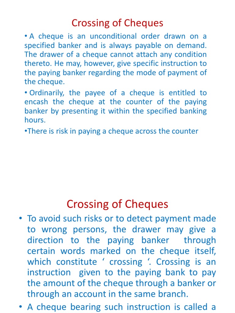 Crossing Cheques | PDF | Cheque | Payments