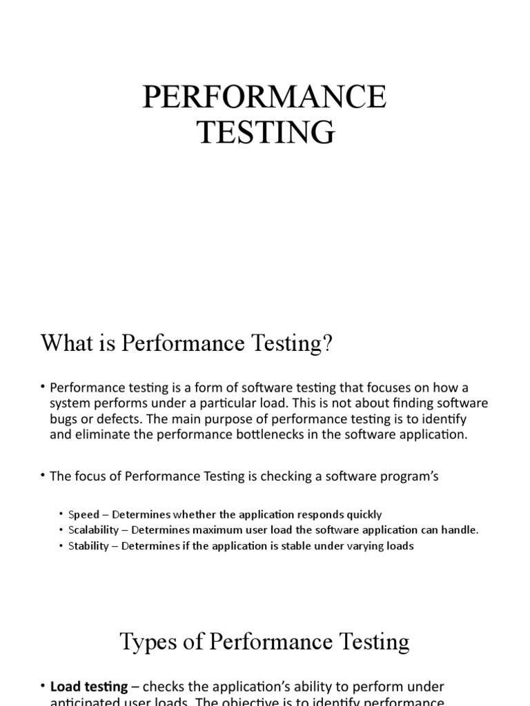 Perfomance Testing | PDF