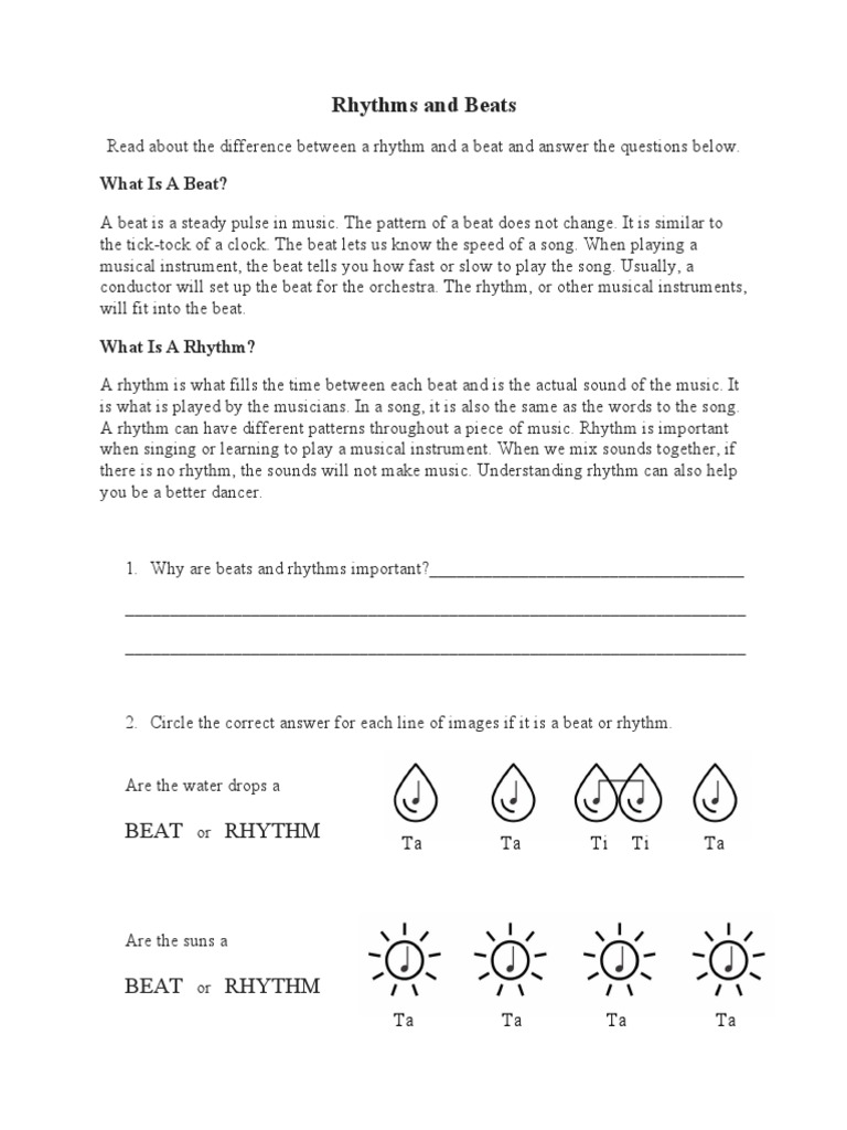 Printable Student Worksheet Handout | PDF