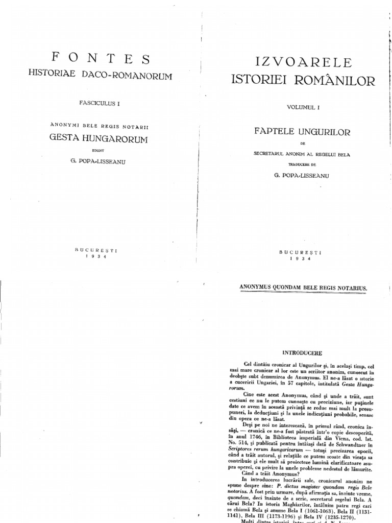 Anonymus Gesta Hungarorum | PDF