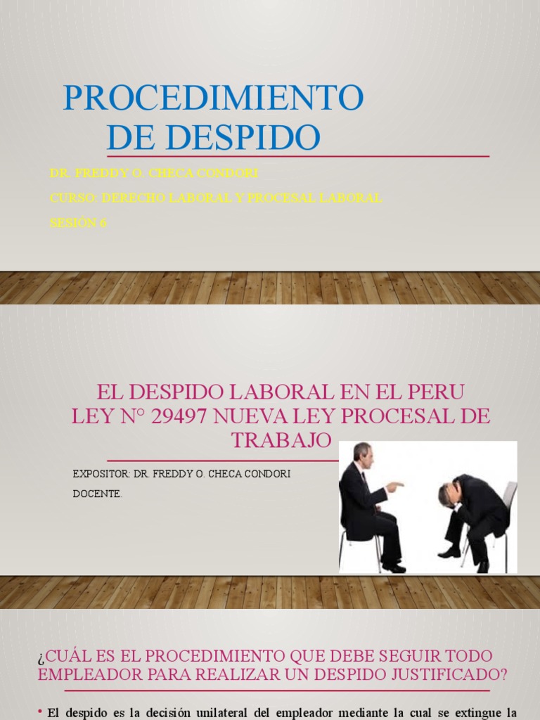 Sesion Procedimiento de Despido | PDF | Derecho laboral | Ley procesal