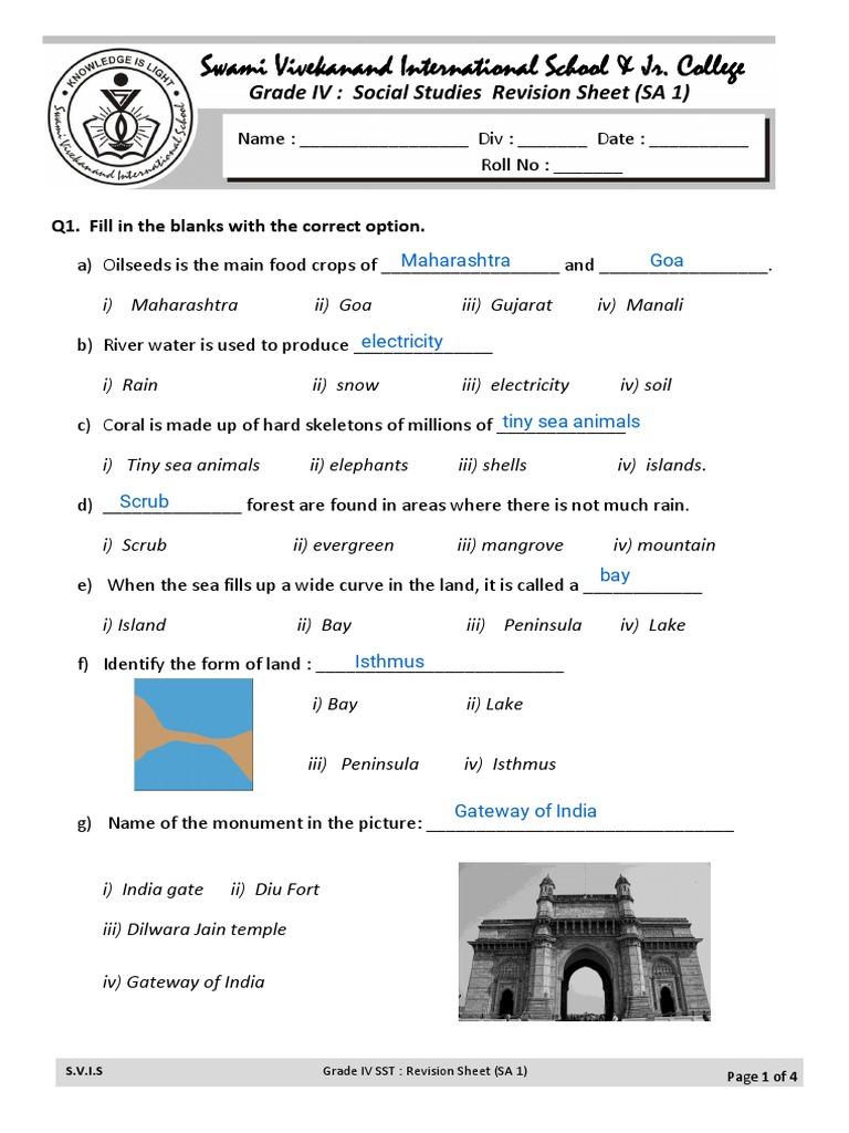SST Answer Key | PDF | Desert | Himalayas