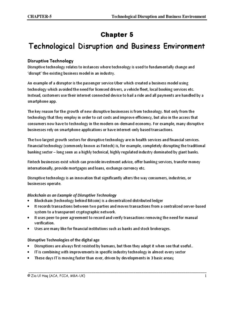 Ch5 Technological Distruption | PDF | Disruptive Innovation | Internet