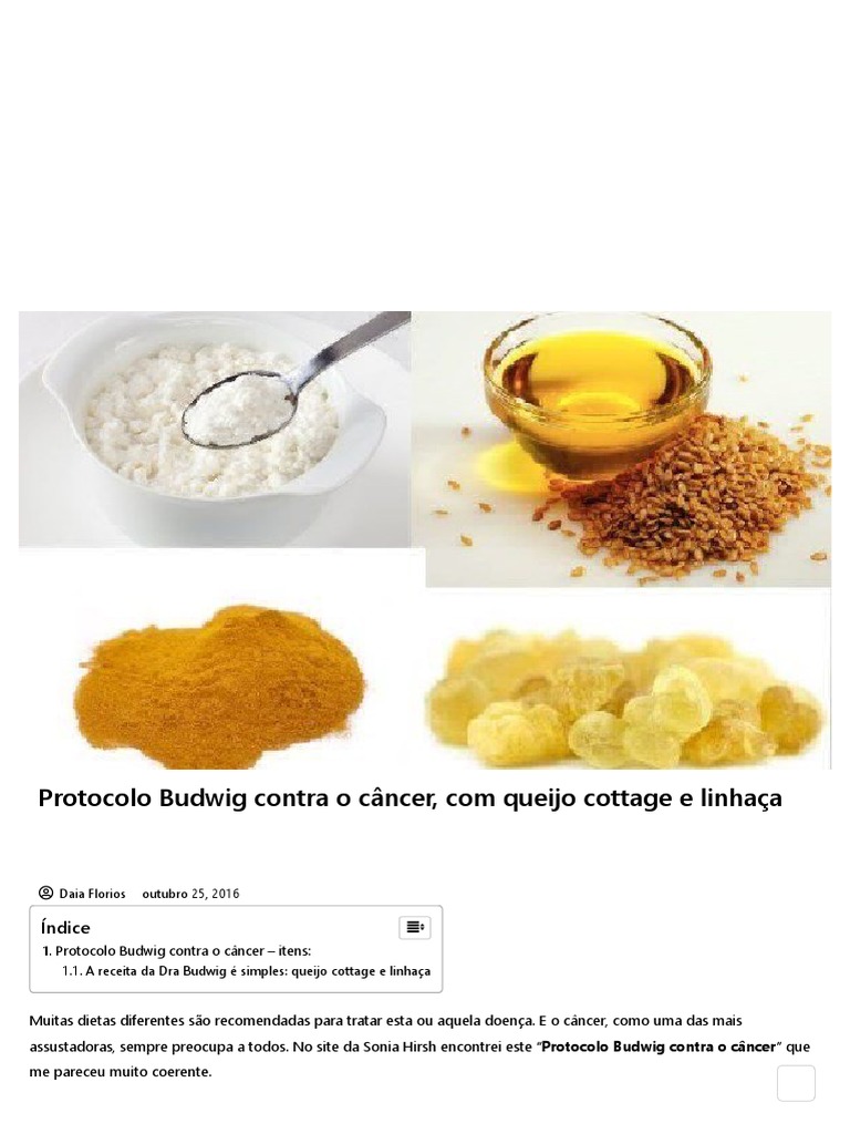 Protocolo Budwig Contra o Câncer, Com Queijo Cottage e Linhaça ...