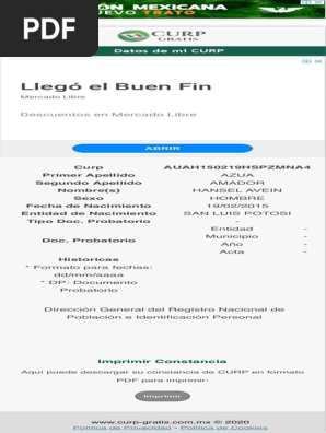 Consulta Tu Curp En Lnea Totalmente Gratis E Imprimela Preguntas