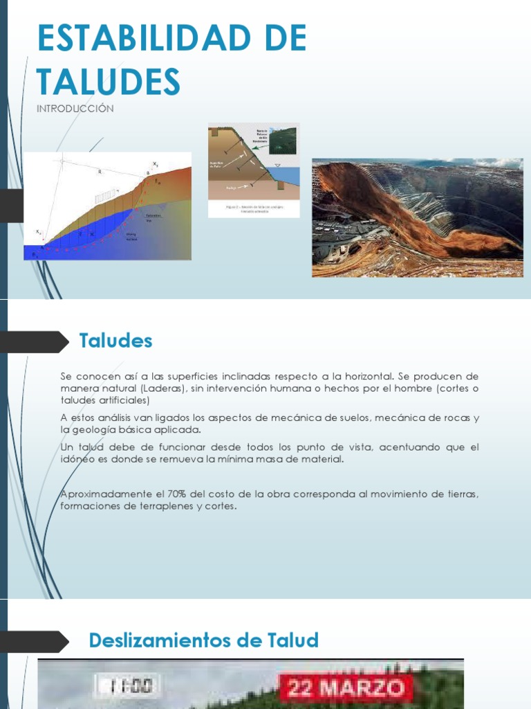 Estabilidad de Taludes | PDF | Roca (geología) | Ciencias de la Tierra