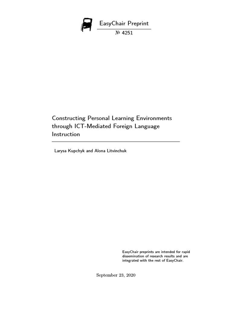 EasyChair Preprint 4251 | PDF | Educational Technology | Learning