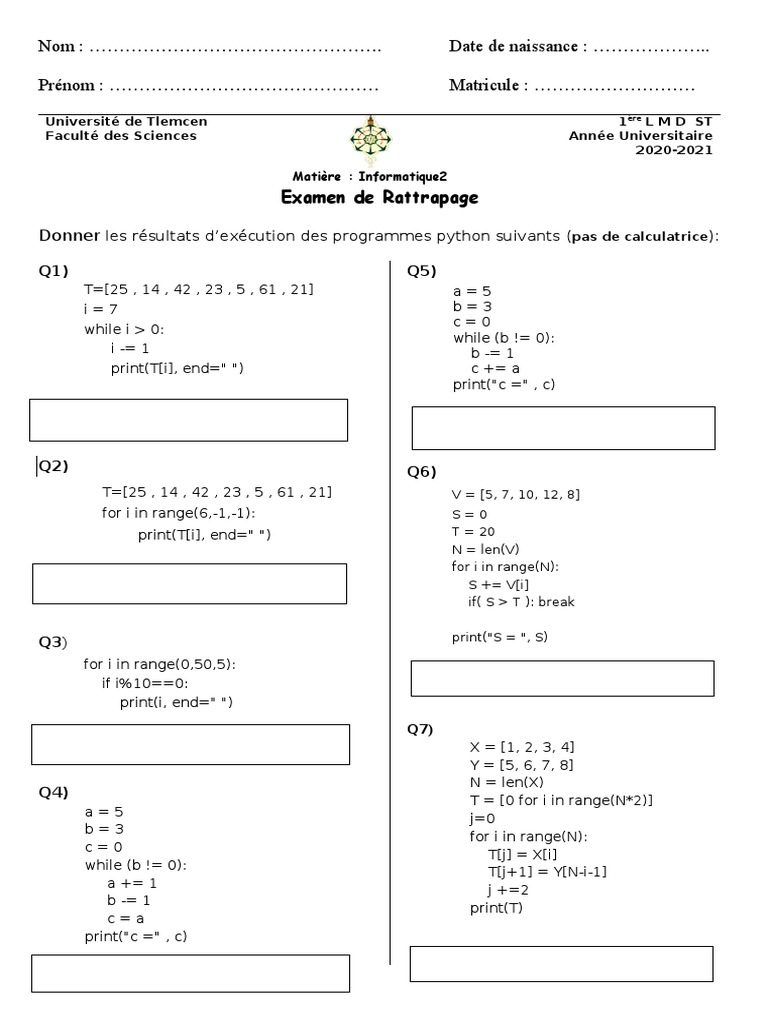Examen ST INF2 | PDF