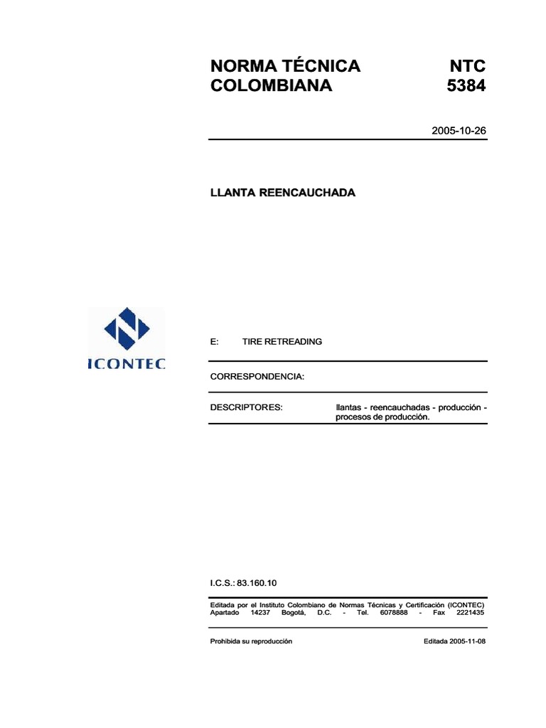 NTC 5384 | PDF | Neumático