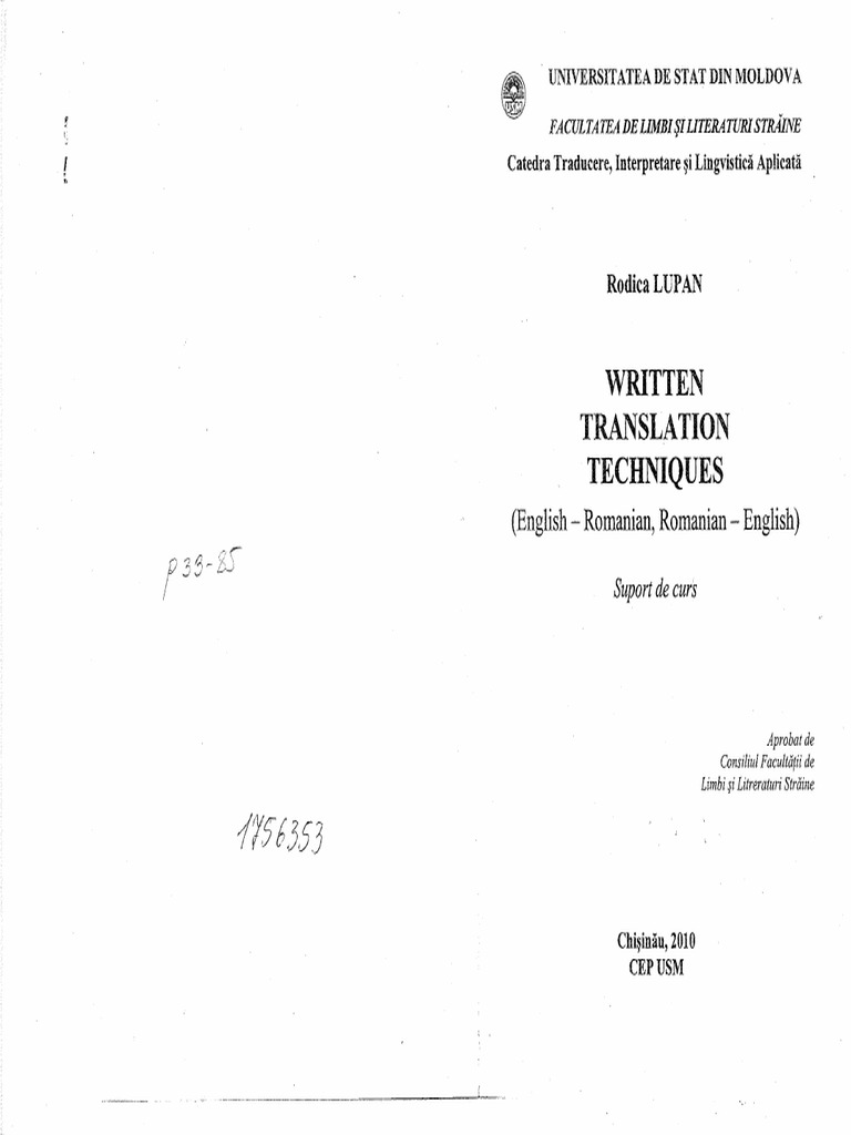 Book Written Translation Techniques | PDF