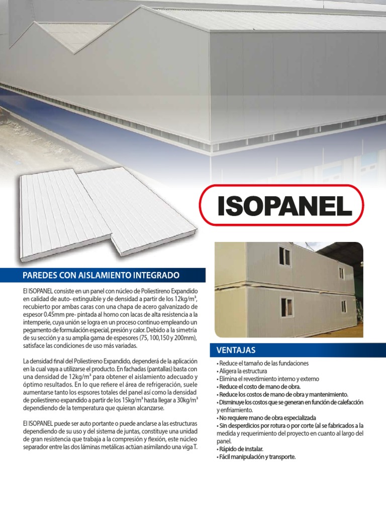 Ficha ISOPANEL | PDF | Poliestireno | Química