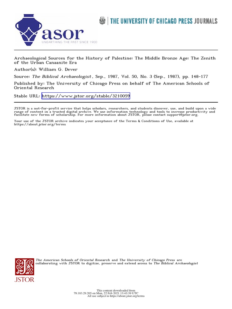 Middle Bronze Age Palestine Archaeology | PDF | Archaeology | Fortification