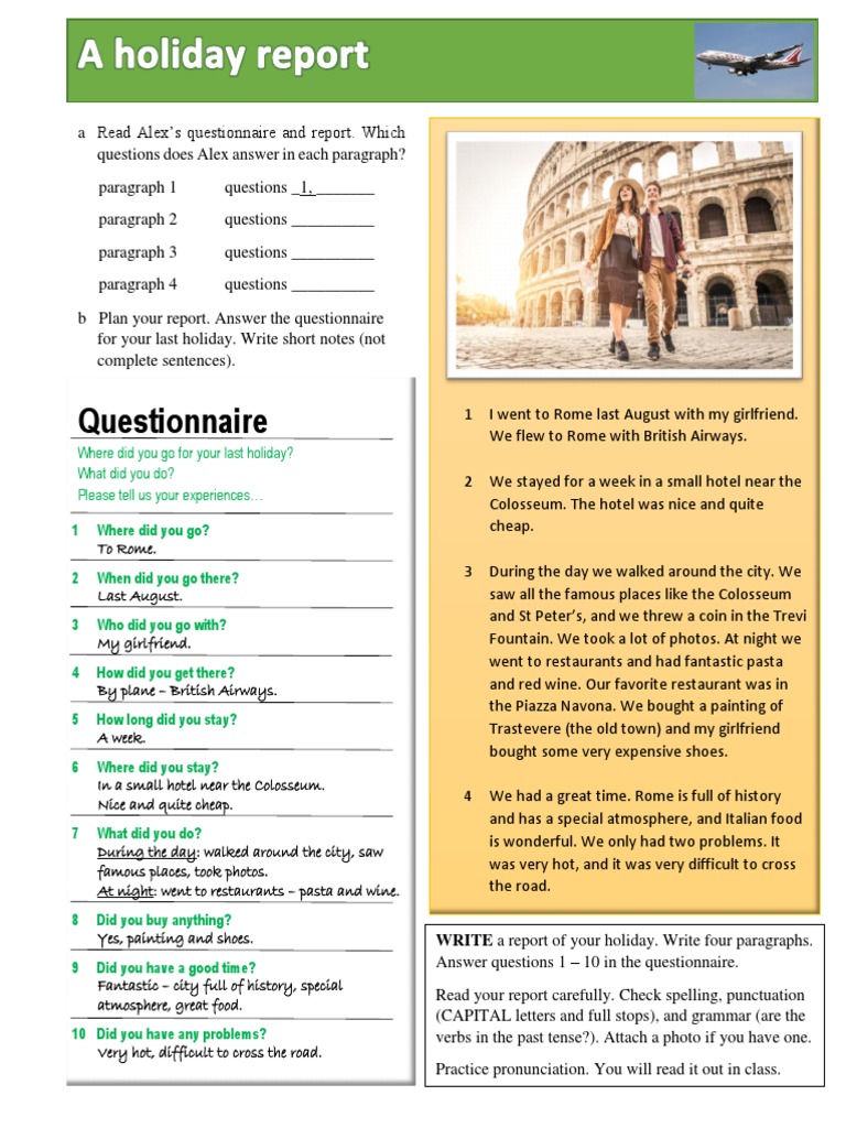 A Holiday Report | Download Free PDF | Rome | Linguistics