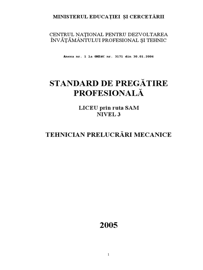SPP3 Tehnician Prelucrari Mecanice | PDF