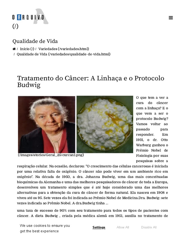 Protocolo Budwig e a Dieta Anticâncer | PDF | Câncer | Mostarda ...