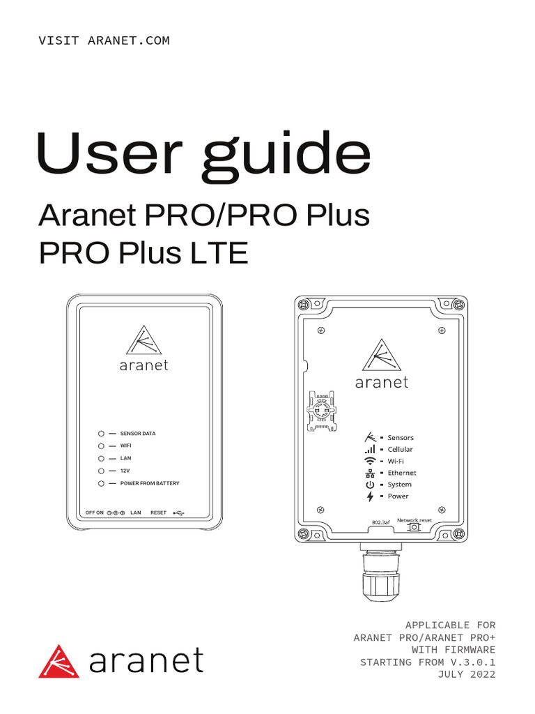 Aranet PRO PRO Plus UserGuide-Ver-9-2 | PDF | Ip Address | Computer Network