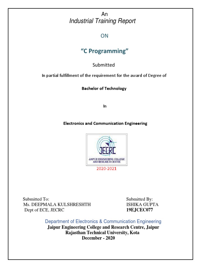 C Programming Training Report | PDF