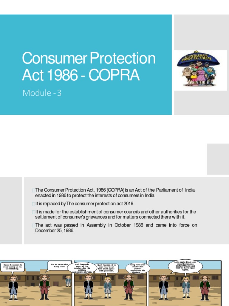 Consumer Protection Act 1986 - COPRA | PDF | Judgment (Law) | Complaint