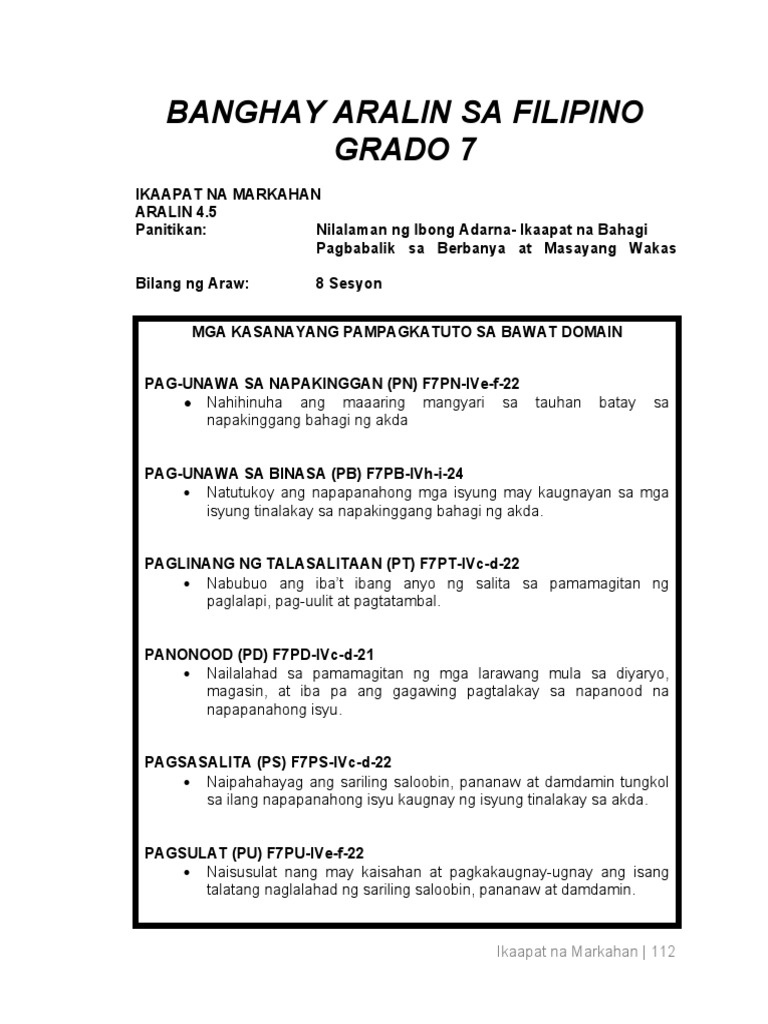 4.5 (Pagbabalik Sa Berbanya at Wakas) | PDF