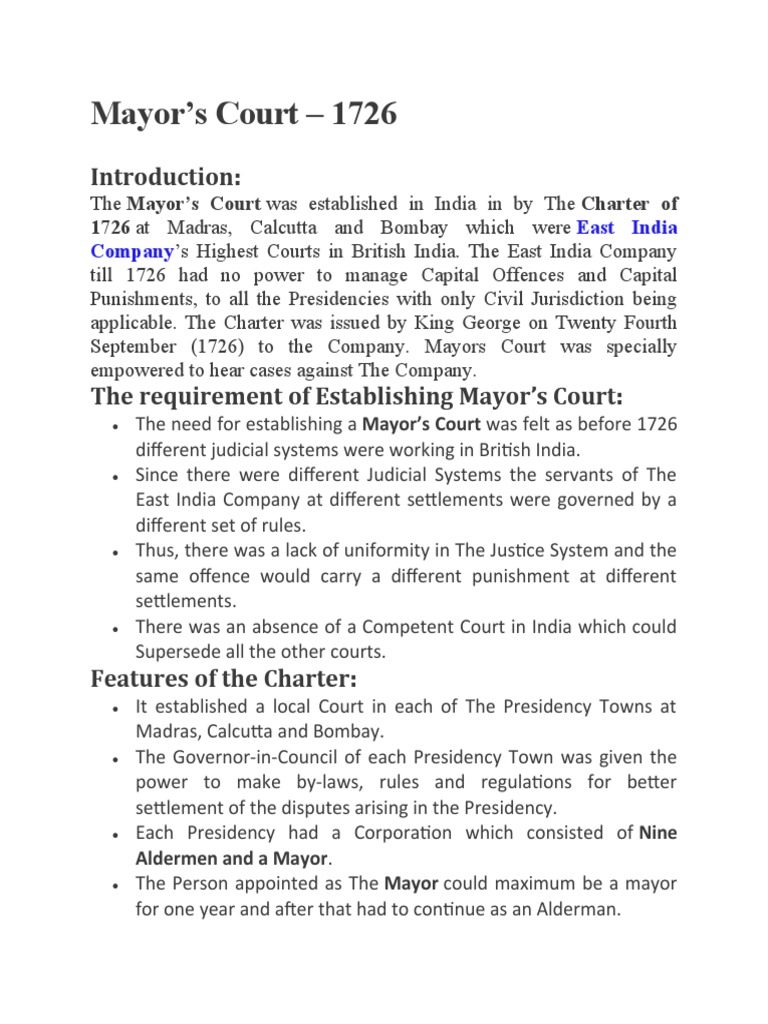Mayor's Courts | PDF