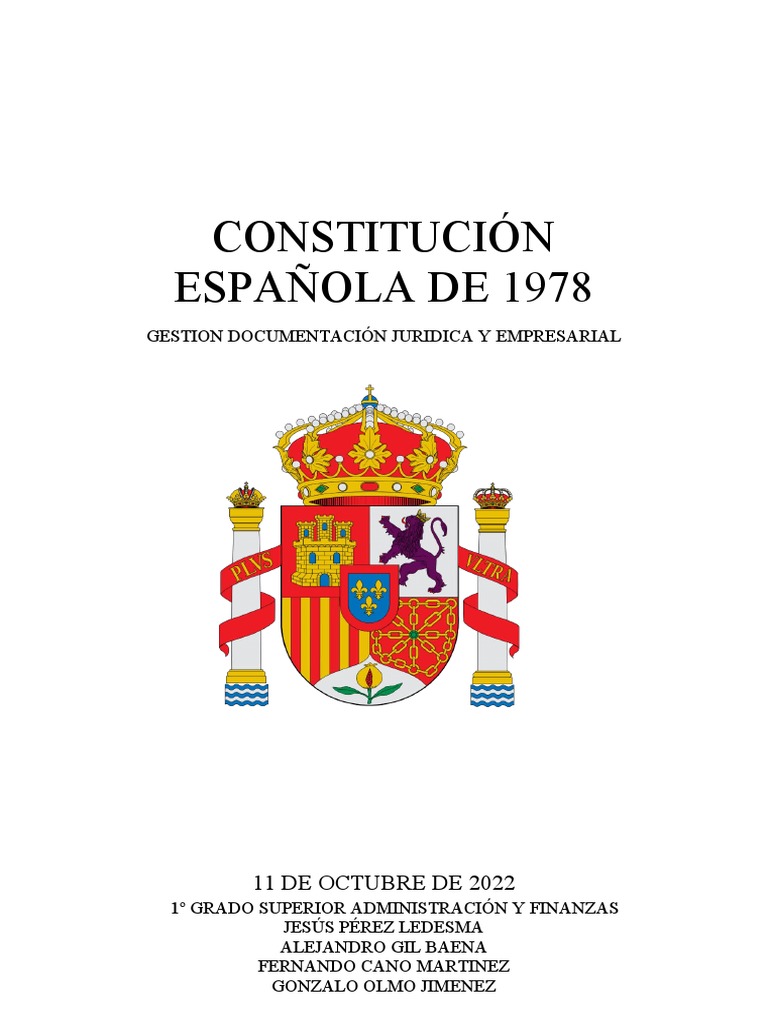Estructura de la Constitución Española 1978 | PDF | Legislador | Ley ...