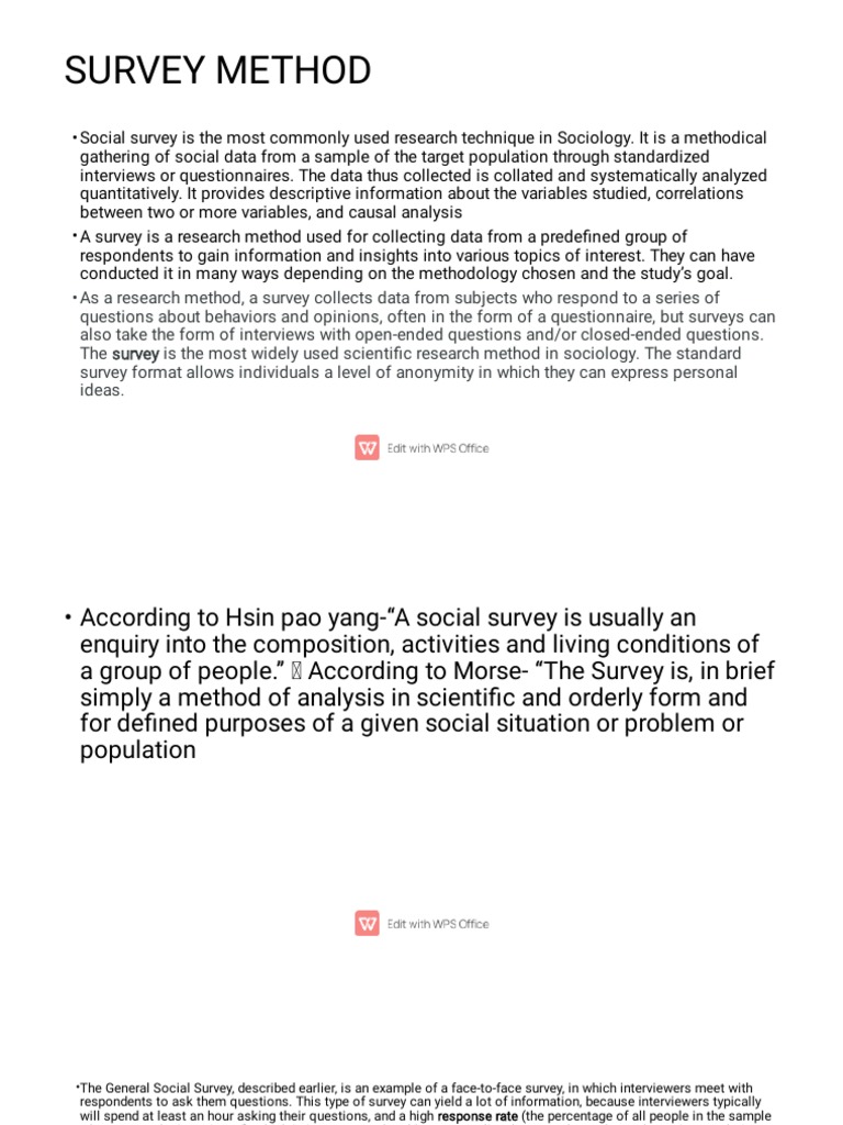 Survey Method | PDF | Survey Methodology | Questionnaire
