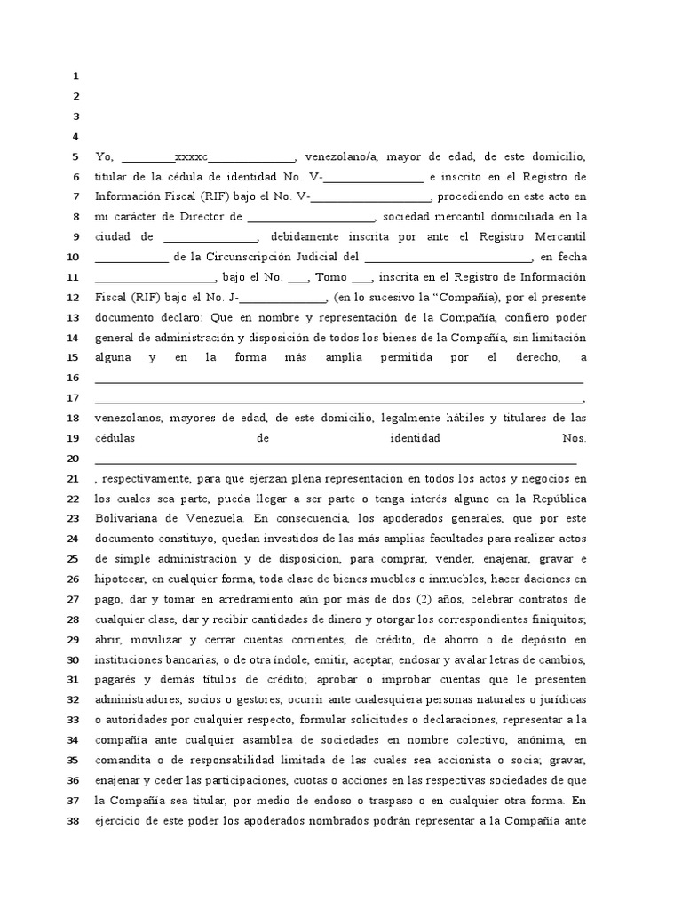 Modelo de Poder General Venezuela | PDF