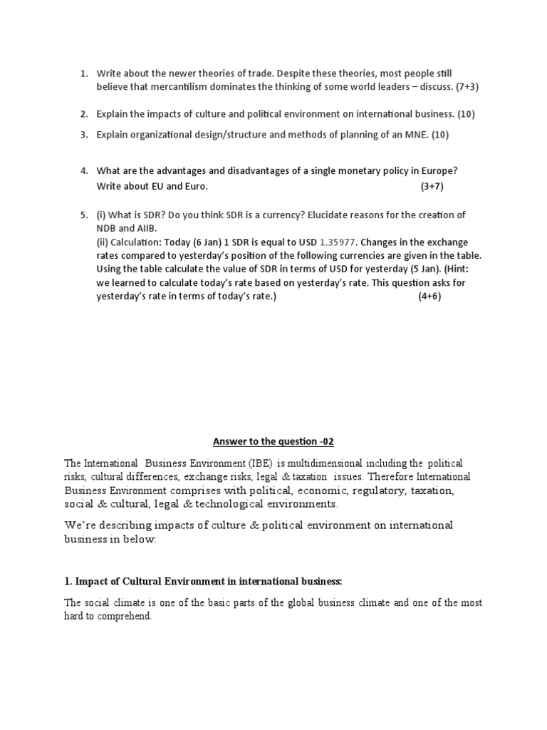 Sudipta-Kumar-Dhali Final BUS-510 | PDF | European Union | Special Drawing Rights