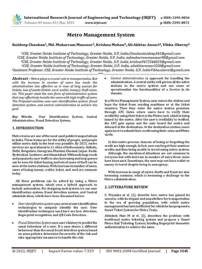 Metro Management System | PDF | Authentication | Login