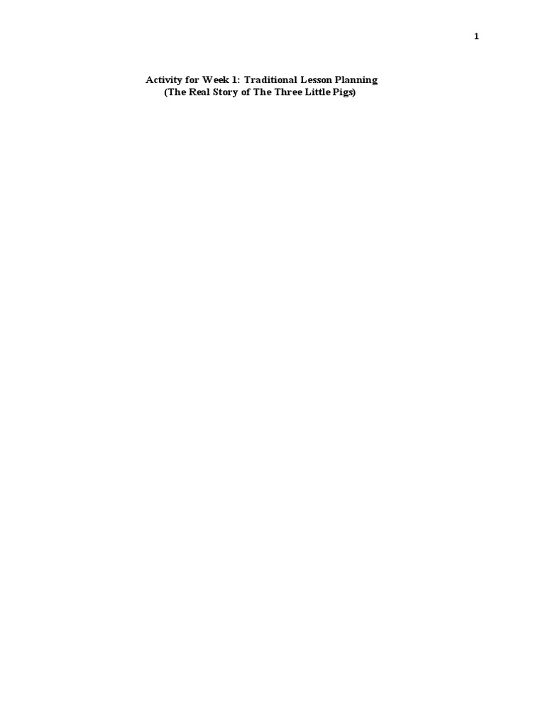 LESSON PLAN The Three Little Pigs | PDF