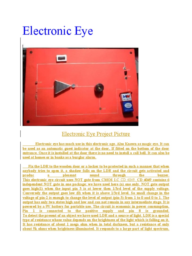 Electronic Eye | PDF | Logic Gate | Electronic Circuits