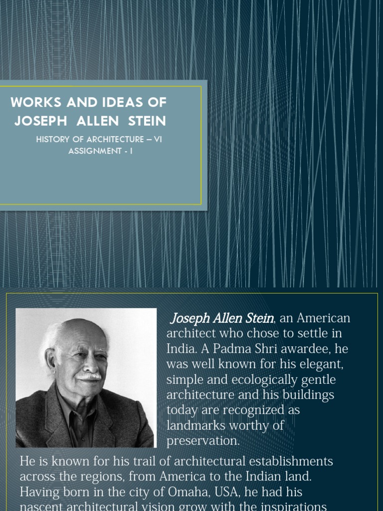 Joseph Allen Stein: Architect in India | PDF | Real Estate | Economic ...