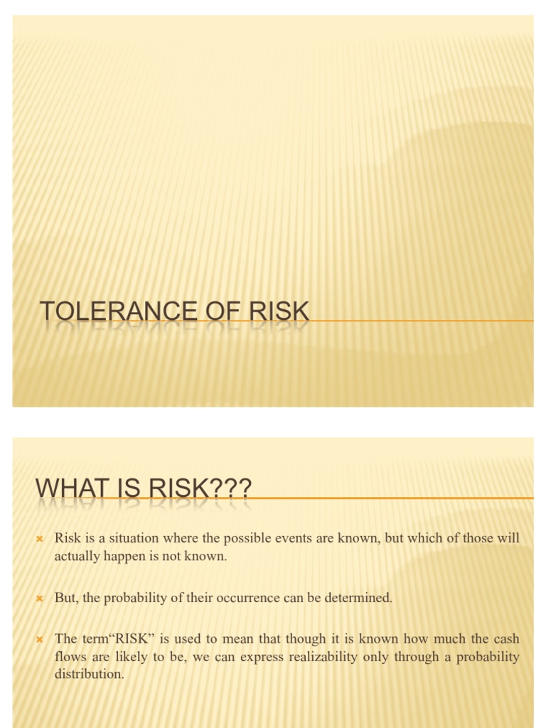 Risk Tolerance | PDF | Entrepreneurship | Risk