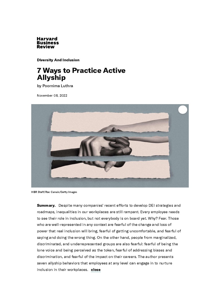 7 Ways To Practice Active Allyship | PDF