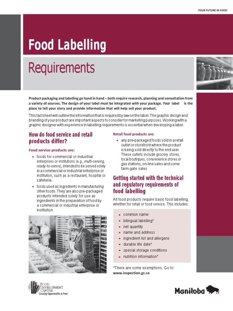 Food Labelling Requirements | PDF | Nutrition Facts Label | Foods