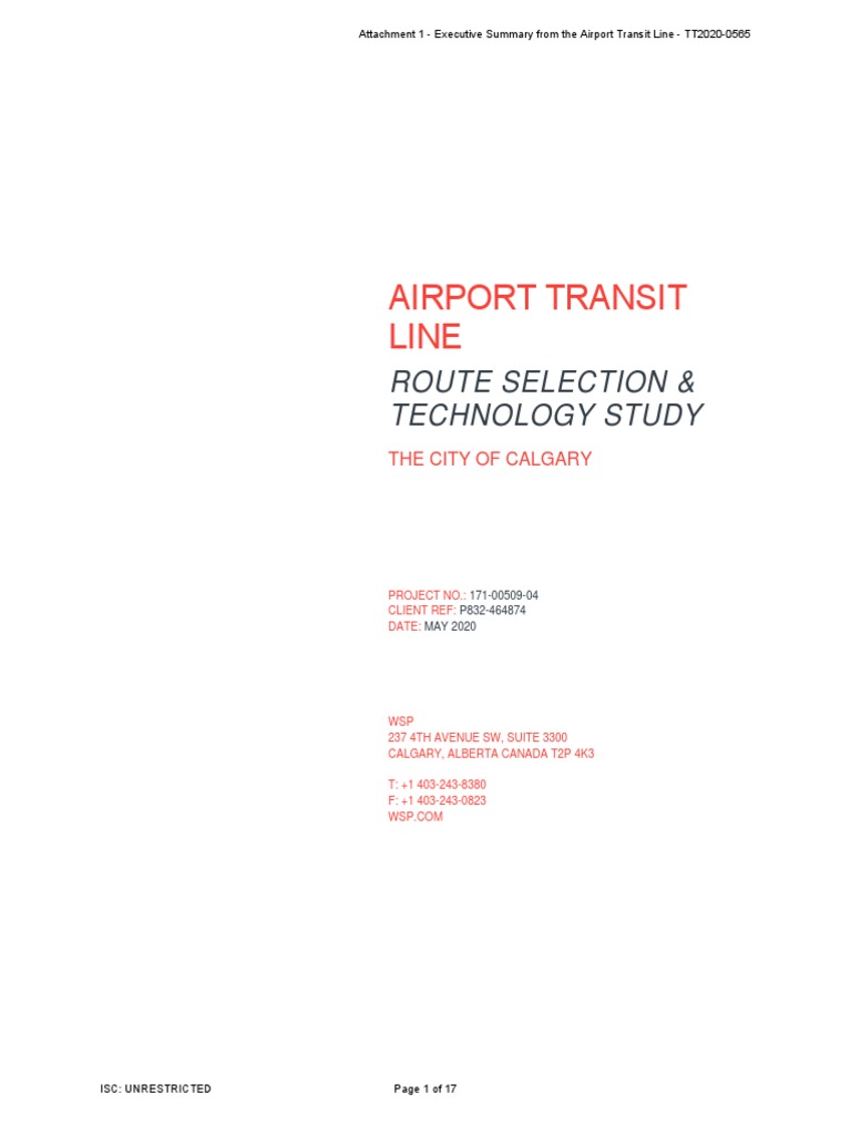 Executive Summary Airport Transit Line | PDF
