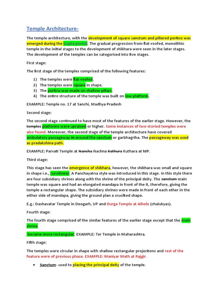 Temple Architecture | PDF