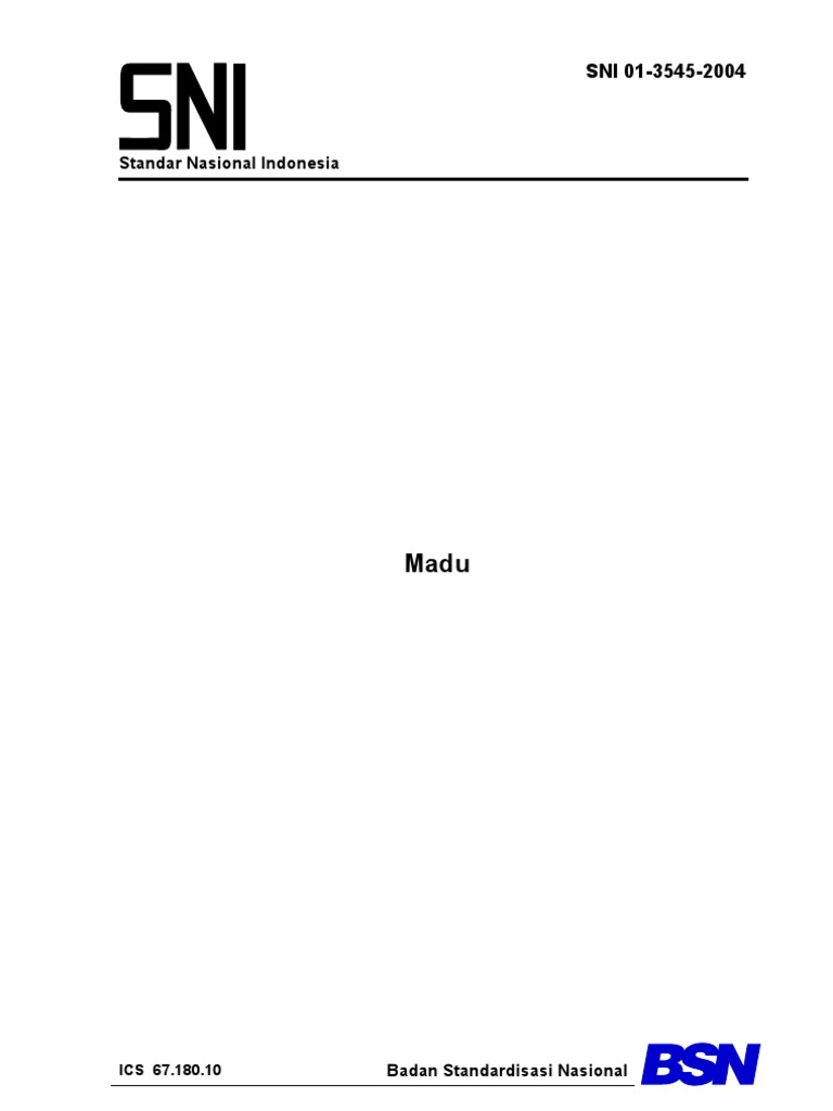 SNI-01-3545-2004 (Madu) | PDF