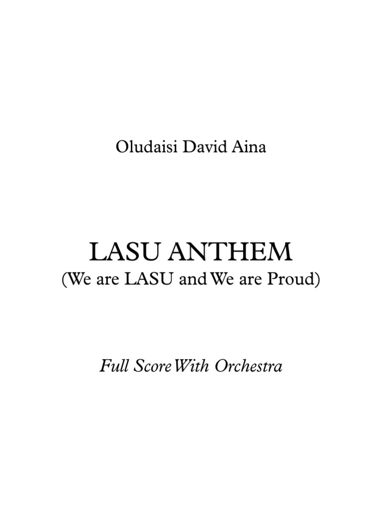 LASU ANTHEM Official Copy - Full Score | PDF
