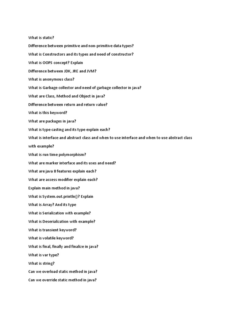 Sudip Sarkar Interview Question Pdf Java Programming Language Method Computer Programming 9816