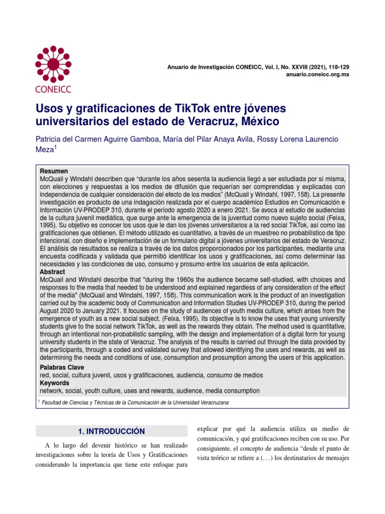 Usos y Gratificaciones de Tik Tok | PDF | Servicio de redes sociales ...
